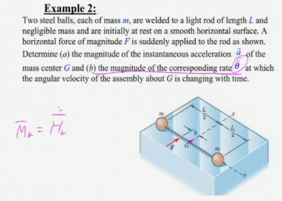 newtonian mechanics - Dynamics homework, force rotating two masses on a ...