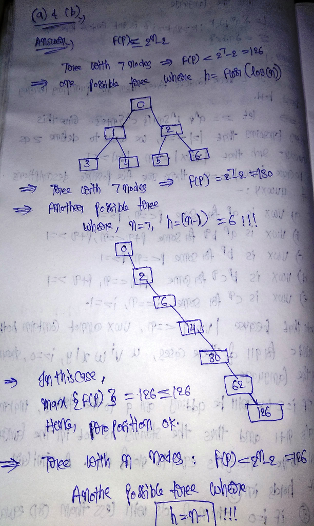 Solved Let T Be A Binary Tree With N Nodes And Let F Be The Level 1 Answer