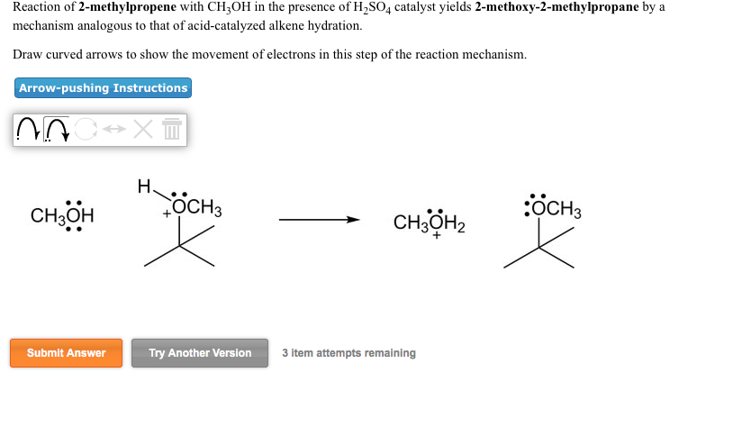 Solved Reaction Of 2 Methylpropene With Choh In The Prese