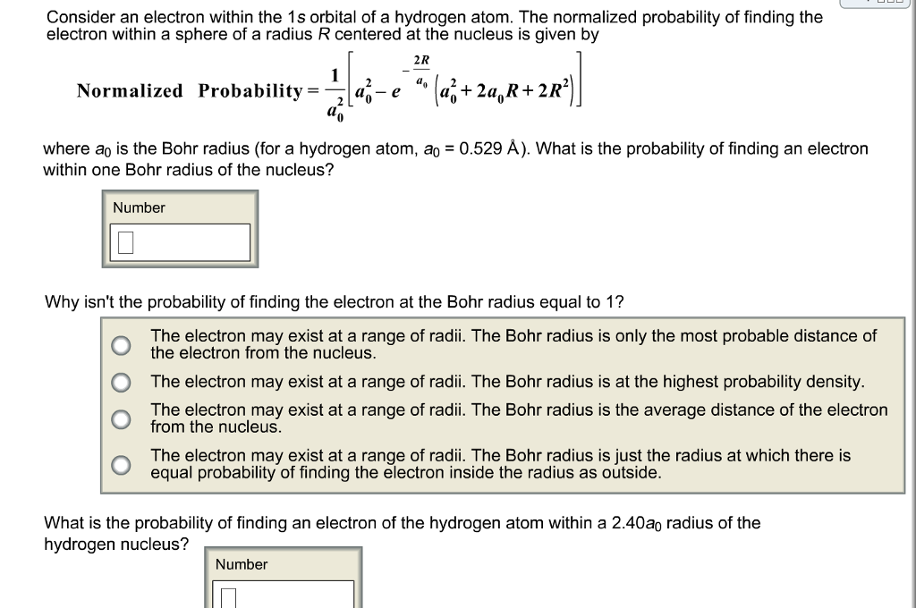 Solved Consider An Electron Within The 1s Orbital Of A Hy