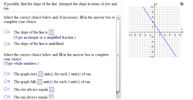 Solved: If Possible, Find The Slope Of The Line. Interpret... | Chegg.com Solved: If Possible, Find The Slope Of The Line. Interpret... | Chegg.com