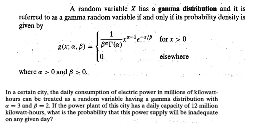A Random Variable X Has A Gamma Distribution And I