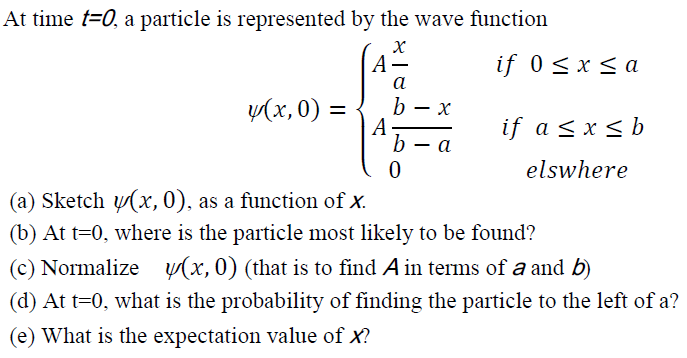 Solved At Time T 0 A Particle Is Represented By The Wa