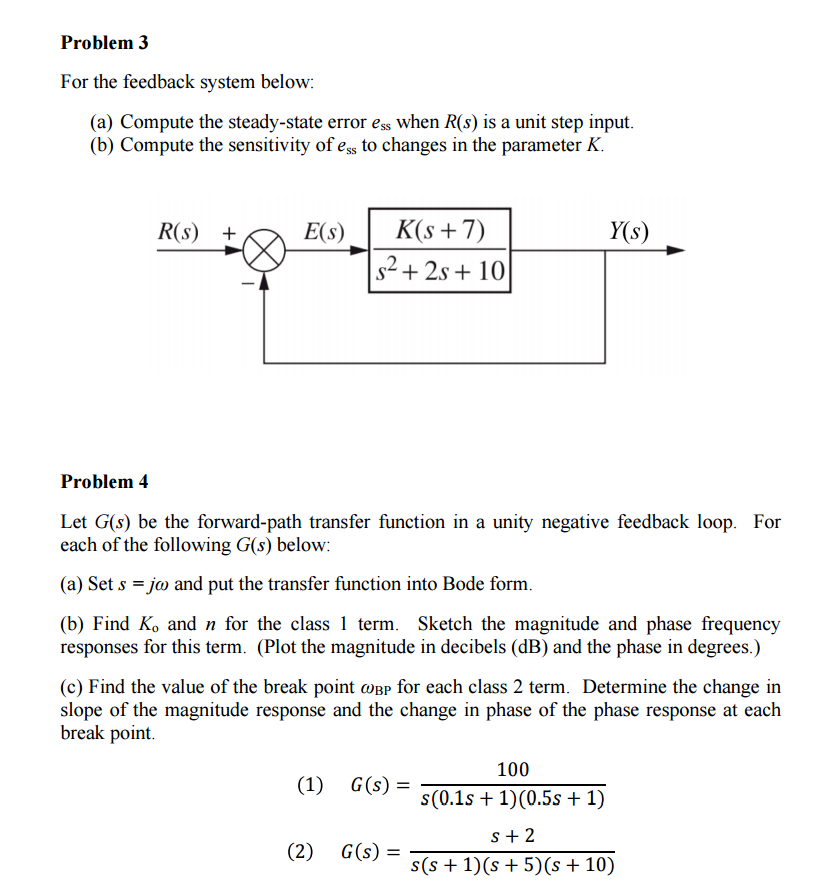 Compute The Steady State Error When Rs Is A Unit