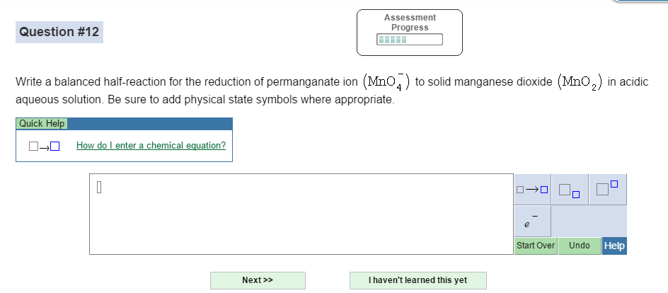 Solved Question 12 Write A Balanced Half Reaction For Th