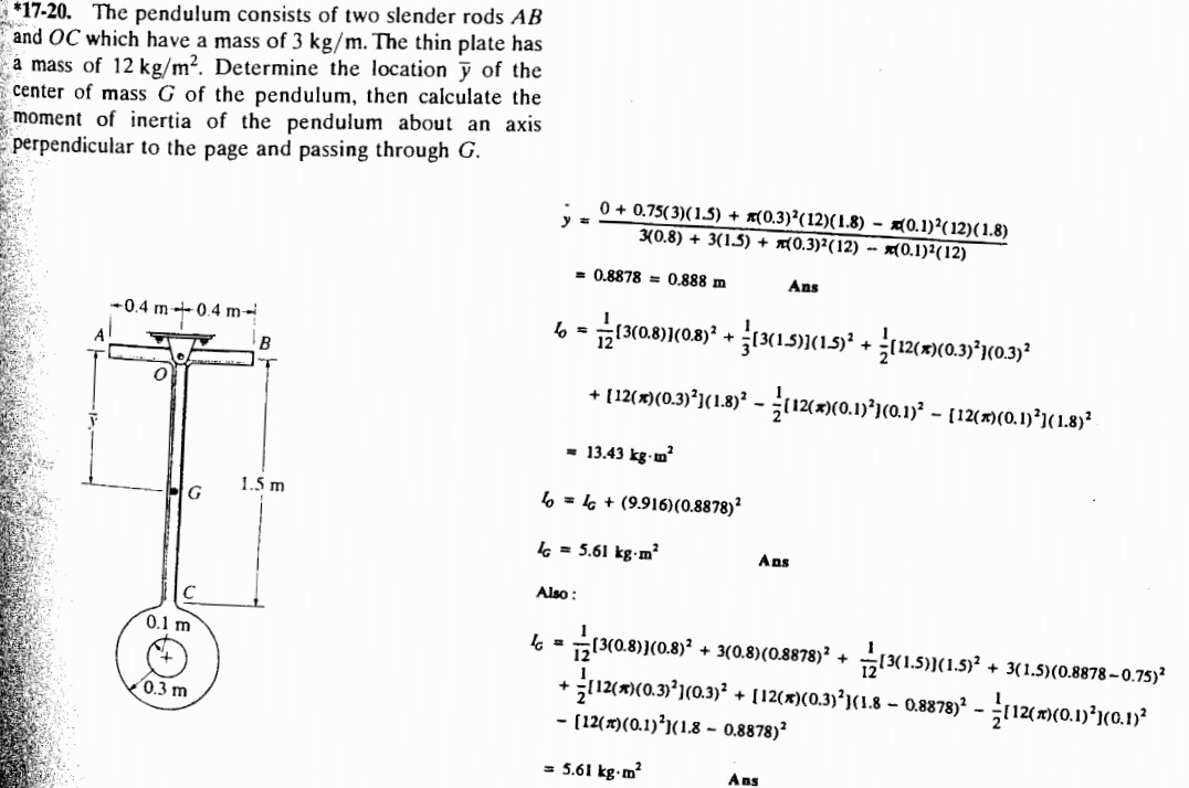 Solved: The Pendulum Consists Of Two Slender Rods AB And O... | Chegg.com Solved: The Pendulum Consists Of Two Slender Rods AB And O... | Chegg.com