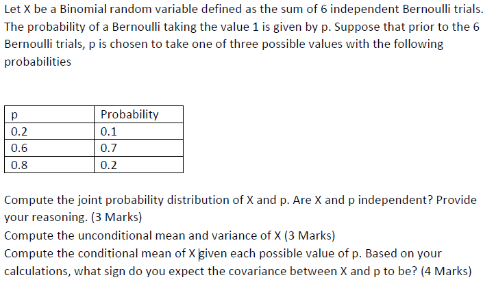 Solved Let X Be A Binomial Random Variable Defined As The