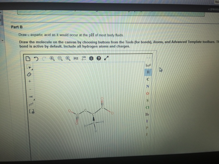 Solved Draw L Aspartic Acid As It Would Occur At The Ph O