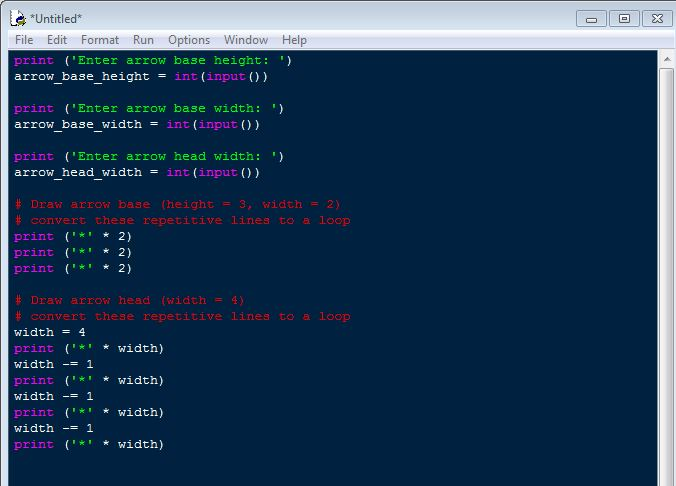 Solved Python This Program Outputs A Downwards Facing Arr