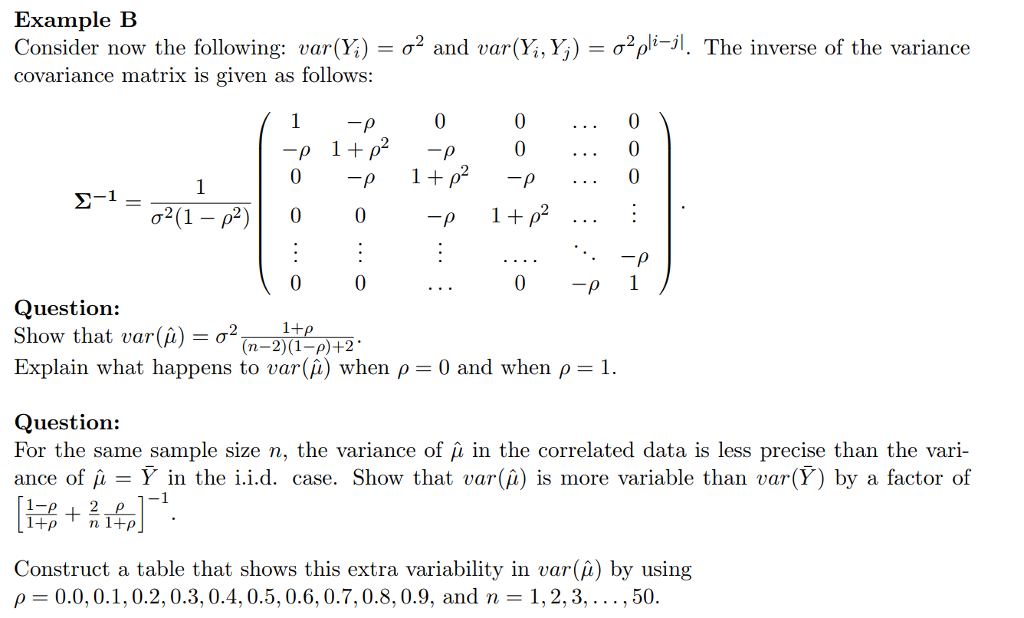Example B Consider Now The Following Var X σ2