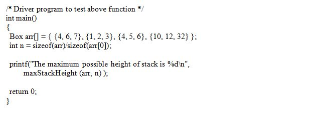(Solved) - . Write a program to implement the box-stacking process... - (1 Answer) | Transtutors