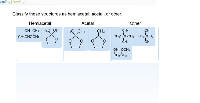 Solved: Classify These Structures As Hemiacetal, Acetal, O... | Chegg.com Solved: Classify These Structures As Hemiacetal, Acetal, O... | Chegg.com