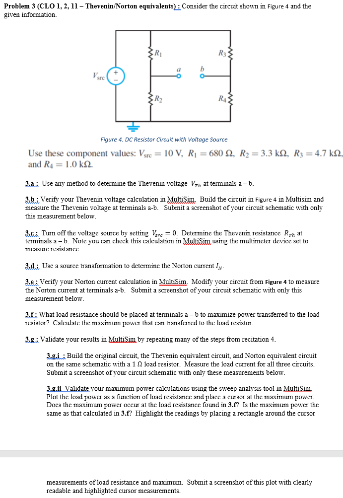 Solved: Problem 3 (CLO 1,2, 11 - Thevenin/Norton Equivalen... | Chegg.com