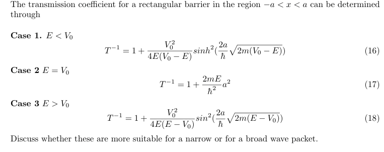 Solved: The Transmission Coefficient For A Rectangular Bar... | Chegg.com