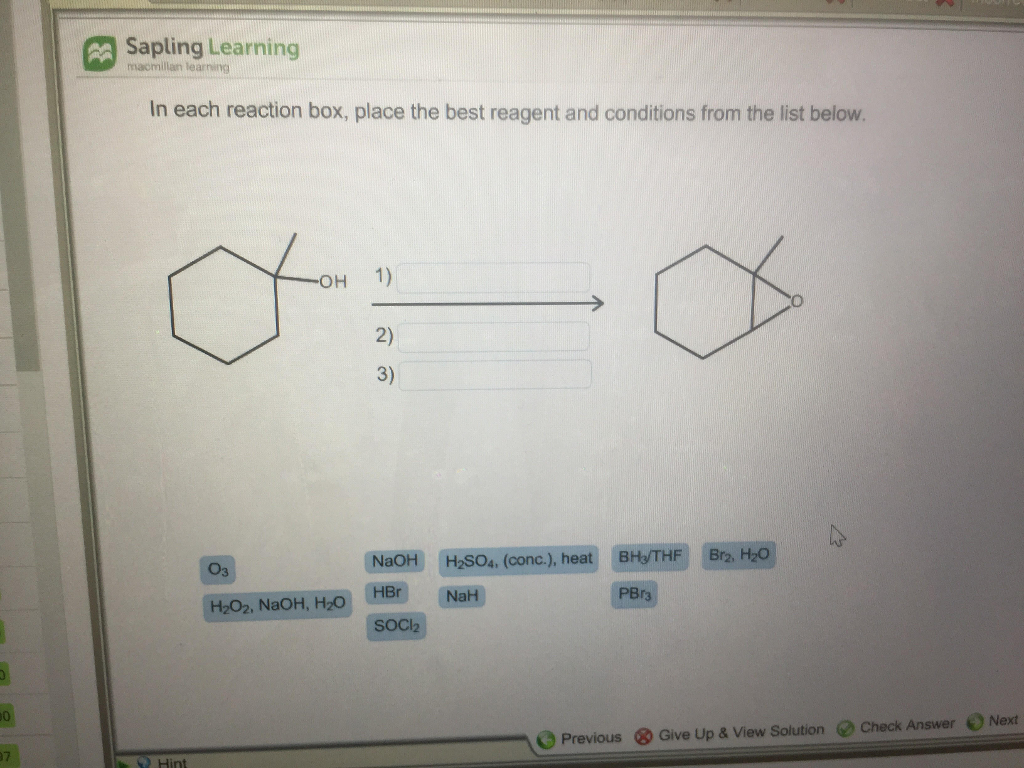 Solved: In Each Reaction Box, Place The Best Reagent And C... | Chegg.com