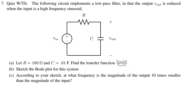 Solved: 7. Quiz W/Th: The Following Circuit Implements A L... | Chegg.com