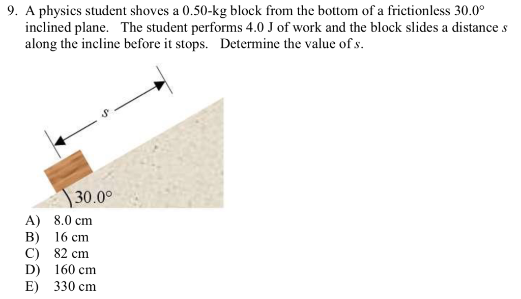 Solved: 9. A Physics Student Shoves A 0.50-kg Block From T... | Chegg.com