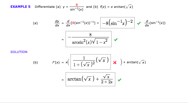 Solved: EXAMPLE 5 Differentiate (a) Y = And (b) Rx) = X Ar... | Chegg.com