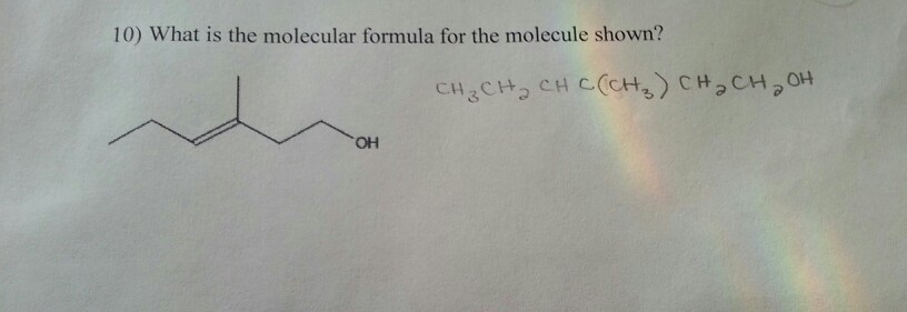 Solved What is the molecular formula for the molecule shown? | Chegg.com