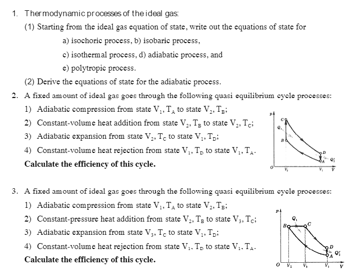 Solved: Thermodynamic Processes Of The Ideal Gas: Starting... | Chegg.com