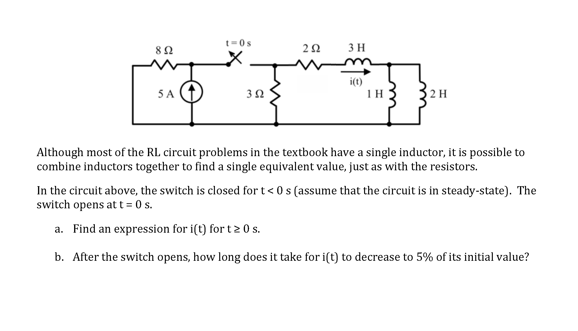 Solved Although Most Of The Rl Circuit Problems In The Te