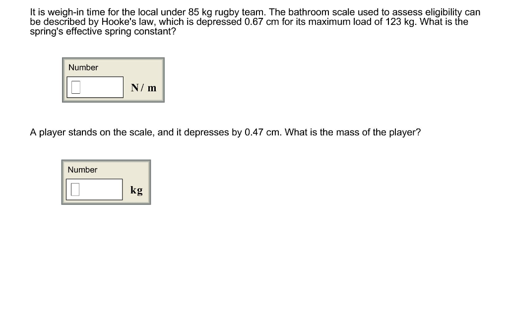 Solved: It Is Weigh-in Time For The Local Under 85 Kg Rugb... | Chegg.com