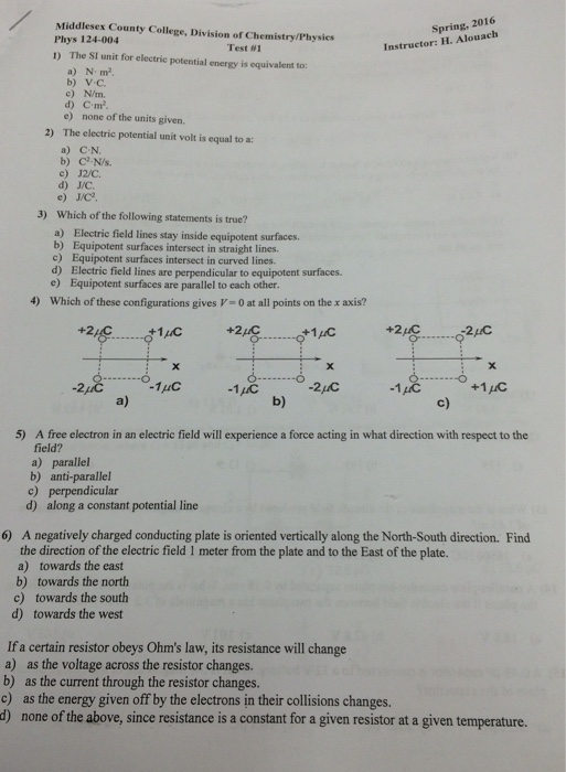 Solved The SI unit for electric potential energy is | Chegg.com