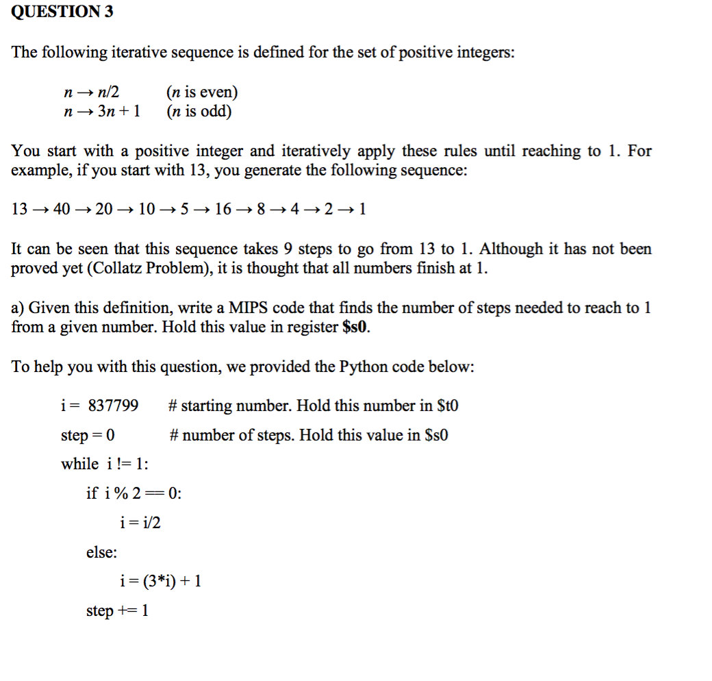 Solved The following iterative sequence is defined for the | Chegg.com