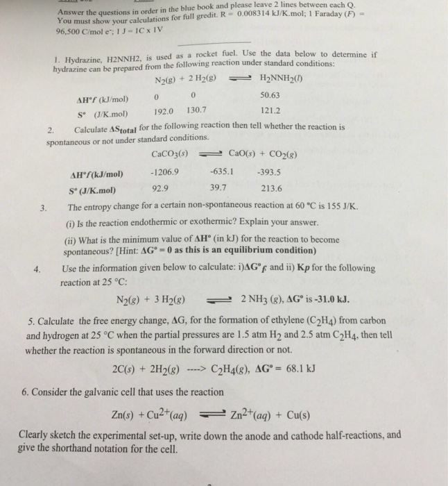 Solved Hydrazine, H2NNH2, is used as a rocket fuel. Use the | Chegg.com