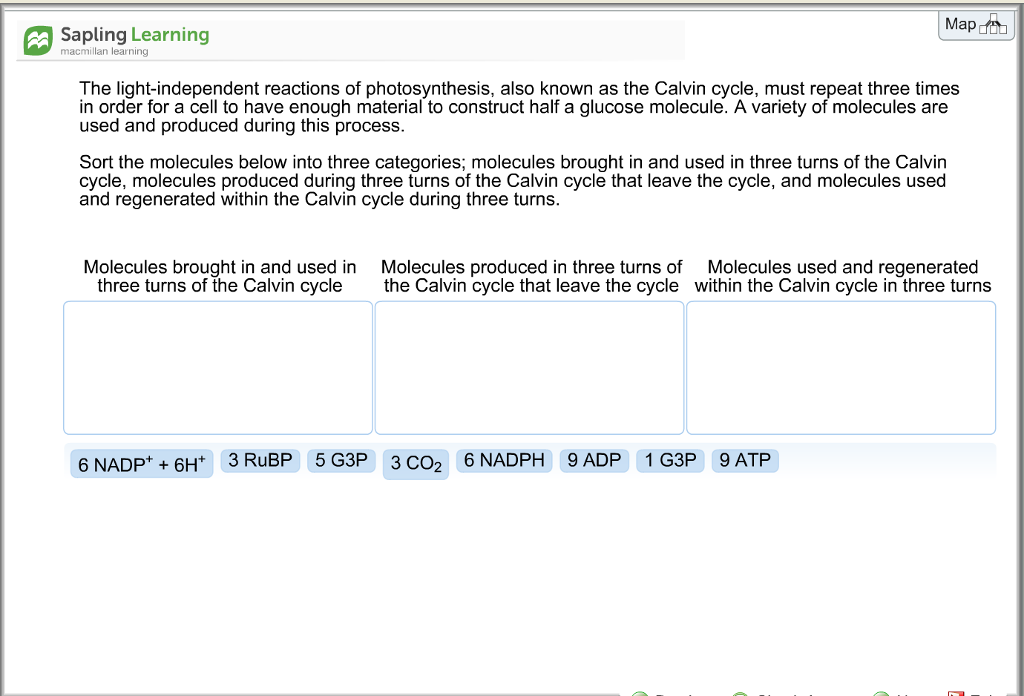 Solved: Map A Sapling Learning Macmillan Learning The Ligh... | Chegg.com