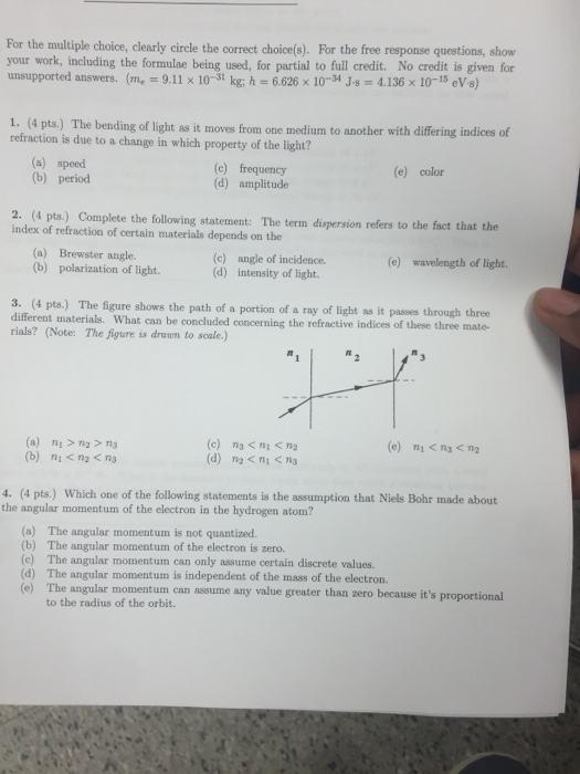 Solved For the multiple choice, clearly circle the correct | Chegg.com