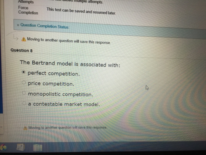 Solved: The Bertrand Model Is Associated With: Perfect Com... | Chegg.com