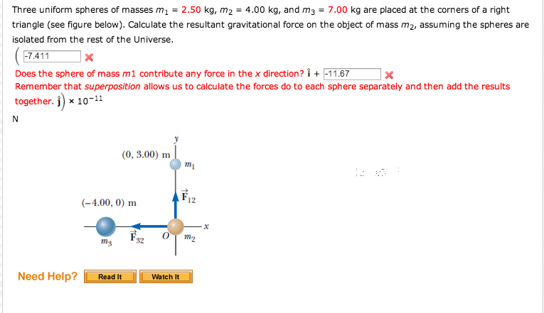 Solved: Three Uniform Spheres Of Masses M1 = 2.50 Kg, M2 =... | Chegg.com