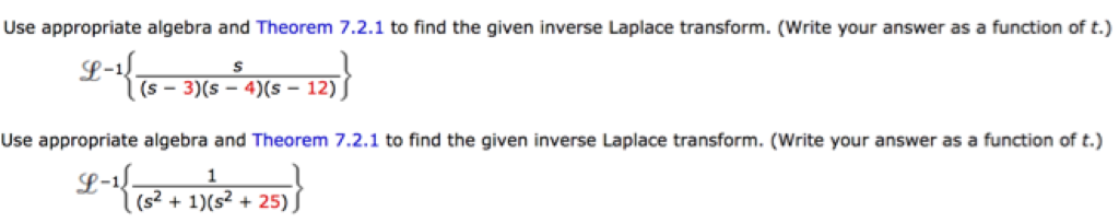 Solved: (a) Use Appropriate Algebra And Theorem 7.2.1 To F... | Chegg.com