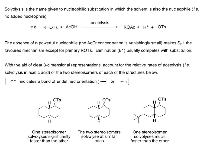 Solved . Solvolysis is the name given to | Chegg.com