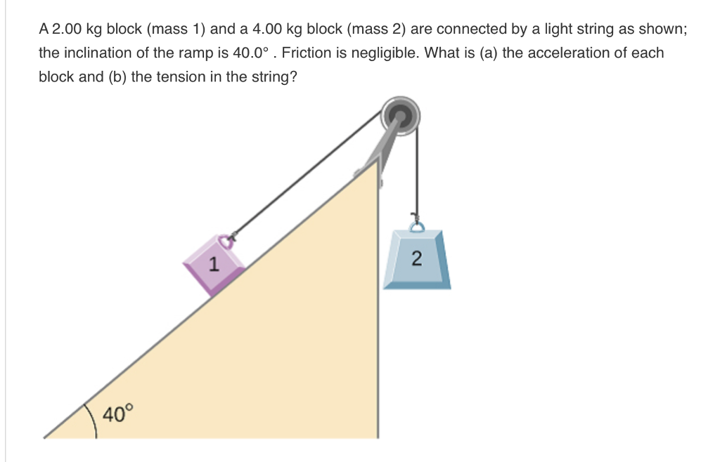 Solved: A 2.00 Kg Block (mass 1) And A 4.00 Kg Block (mass... | Chegg.com Solved: A 2.00 Kg Block (mass 1) And A 4.00 Kg Block (mass... | Chegg.com