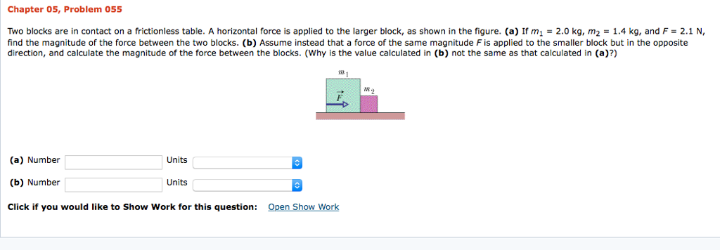 Solved: Two Blocks Are In Contact On A Frictionless Table.... | Chegg.com