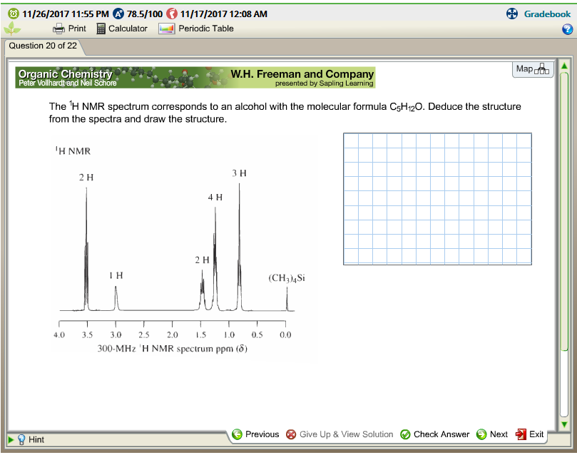 Solved: The 1H NMR Spectrum Corresponds To An Alcohol With... | Chegg.com
