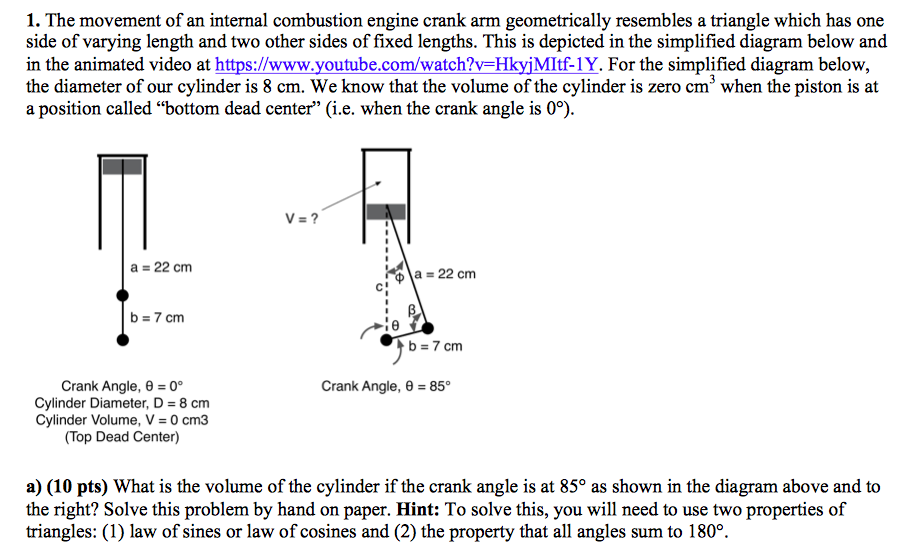 Solved: The Movement Of An Internal Combustion Engine Cran... | Chegg.com