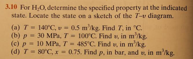 Solved: 3.10 For H2O, Determine The Specified Property At ... | Chegg.com