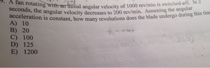 Solved: A Fan Rotating With An Initial Angular Velocity Of... | Chegg.com