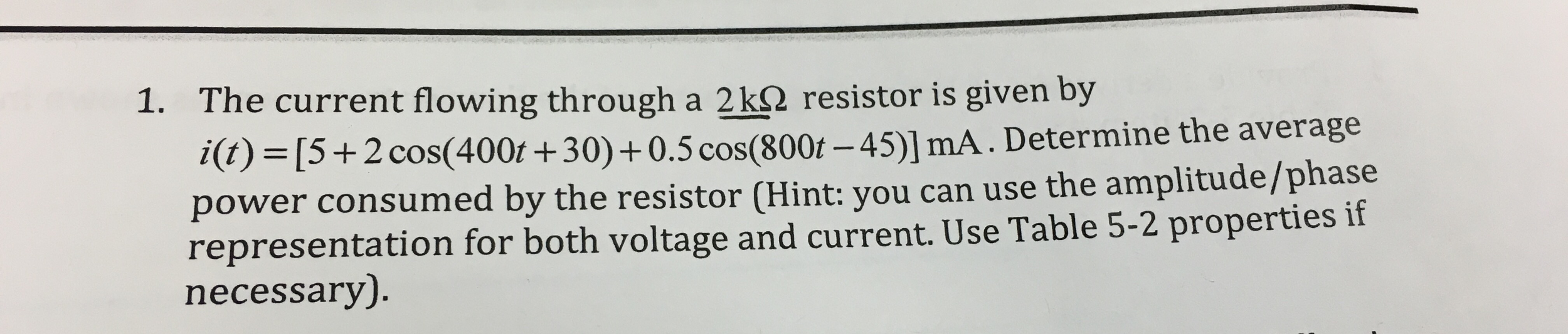 Solved The current flowing through a 2k ohm resistor is | Chegg.com