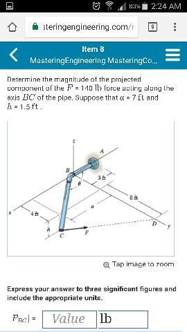 Solved: Determine The Magnitude To The Projected Component... | Chegg.com