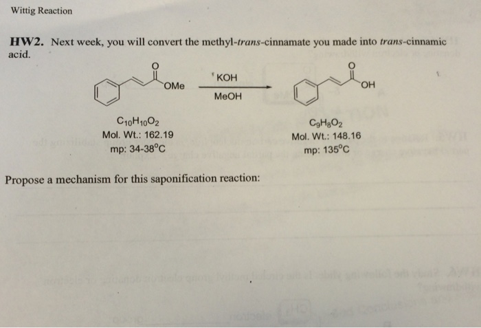Solved Wittig Reaction Next week, you will convert the | Chegg.com