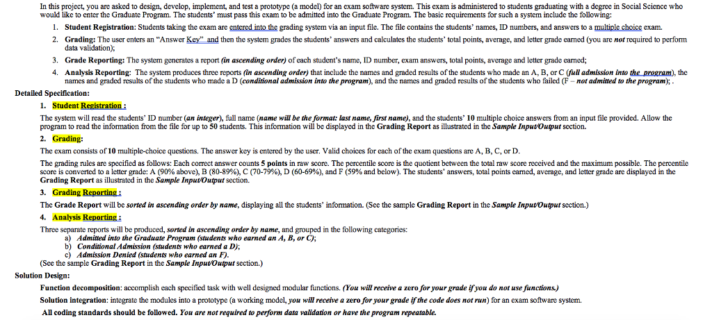 Solved: In This Project, You Are Asked To Design, Develop,... | Chegg.com