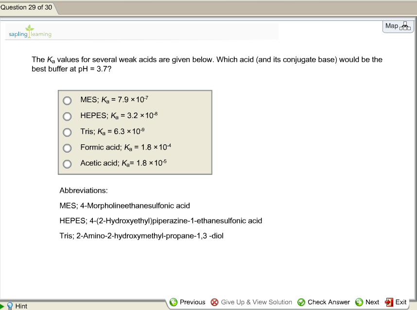 Solved: Question 29 Of 30 Map Sapling Earning The Ka Value... | Chegg.com Solved: Question 29 Of 30 Map Sapling Earning The Ka Value... | Chegg.com