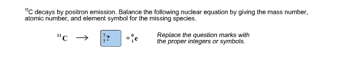Positron Emission Equation