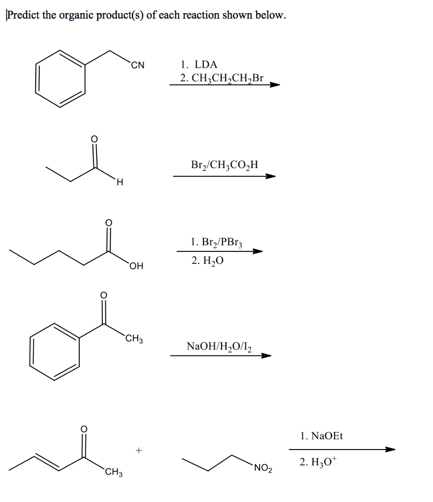 Solved Predict the organic product(s) of each reaction shown | Chegg.com