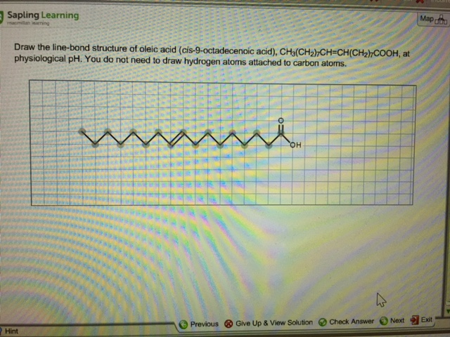 Solved: Draw The Line-bond Structure Of Oleic Acid (cis-9-... | Chegg.com