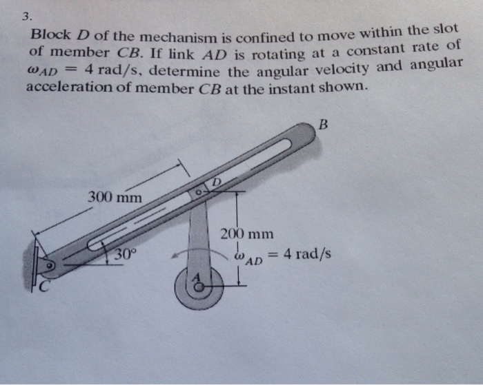 Solved Block D of the mechanism is confined to move within | Chegg.com